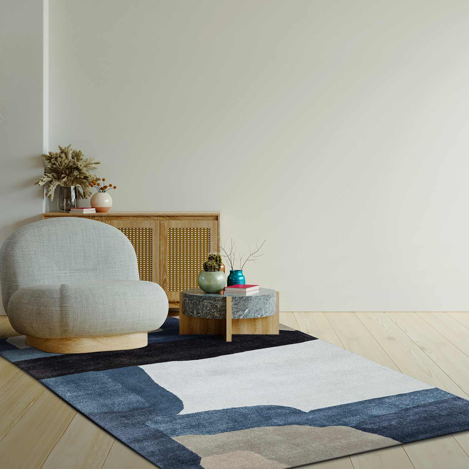 Abstract Hand Tufted Woollen And Viscose Rug – Obeetee Carpets India