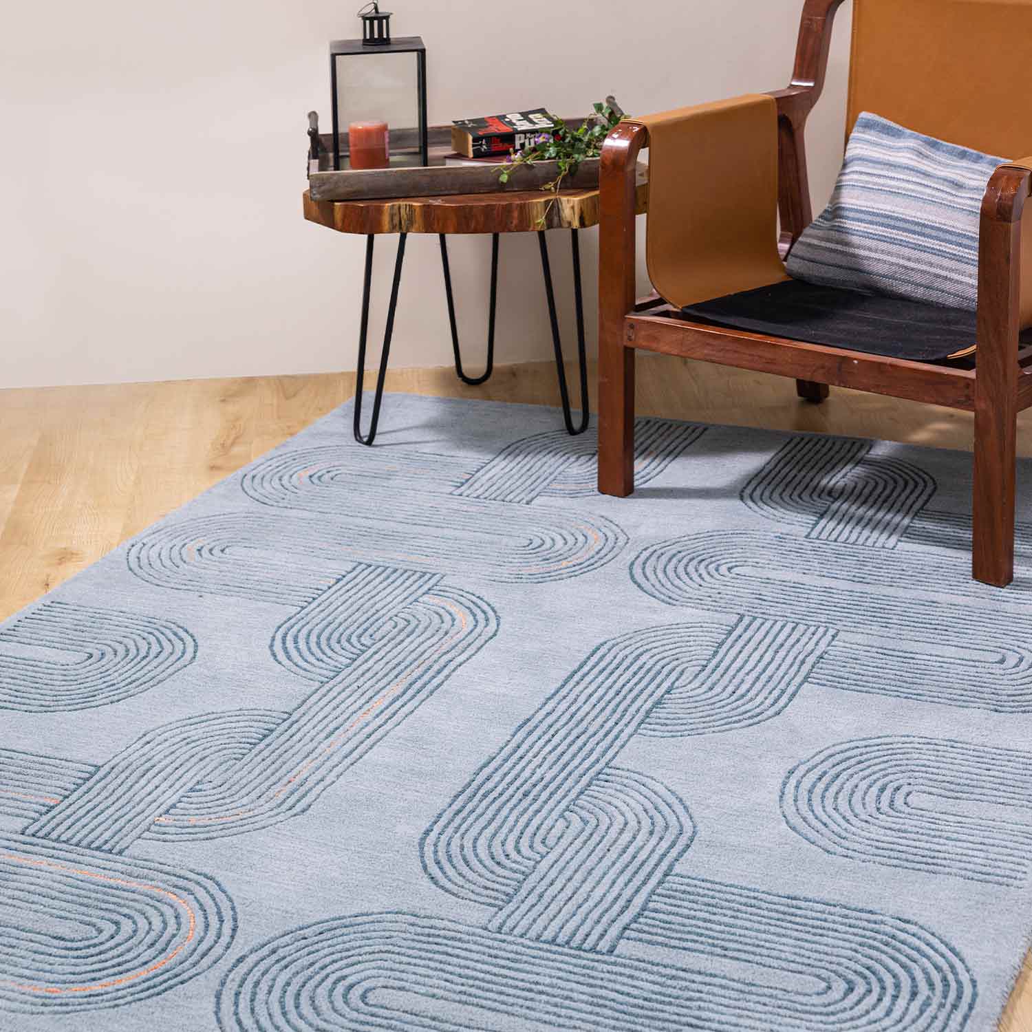 Farida Hand Tufted Woollen And Viscose Rug – Obeetee Carpets India